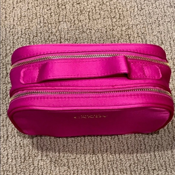 Prada | Bags | Prada Pouch Makeup Bag Candy Vanity Train Case Hot Pink ...